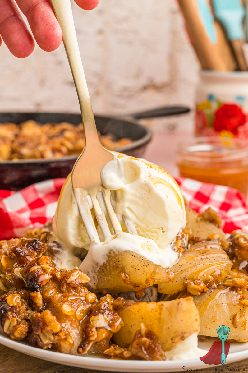 Cast Iron Pear Cobbler - Superheroes and spatulas